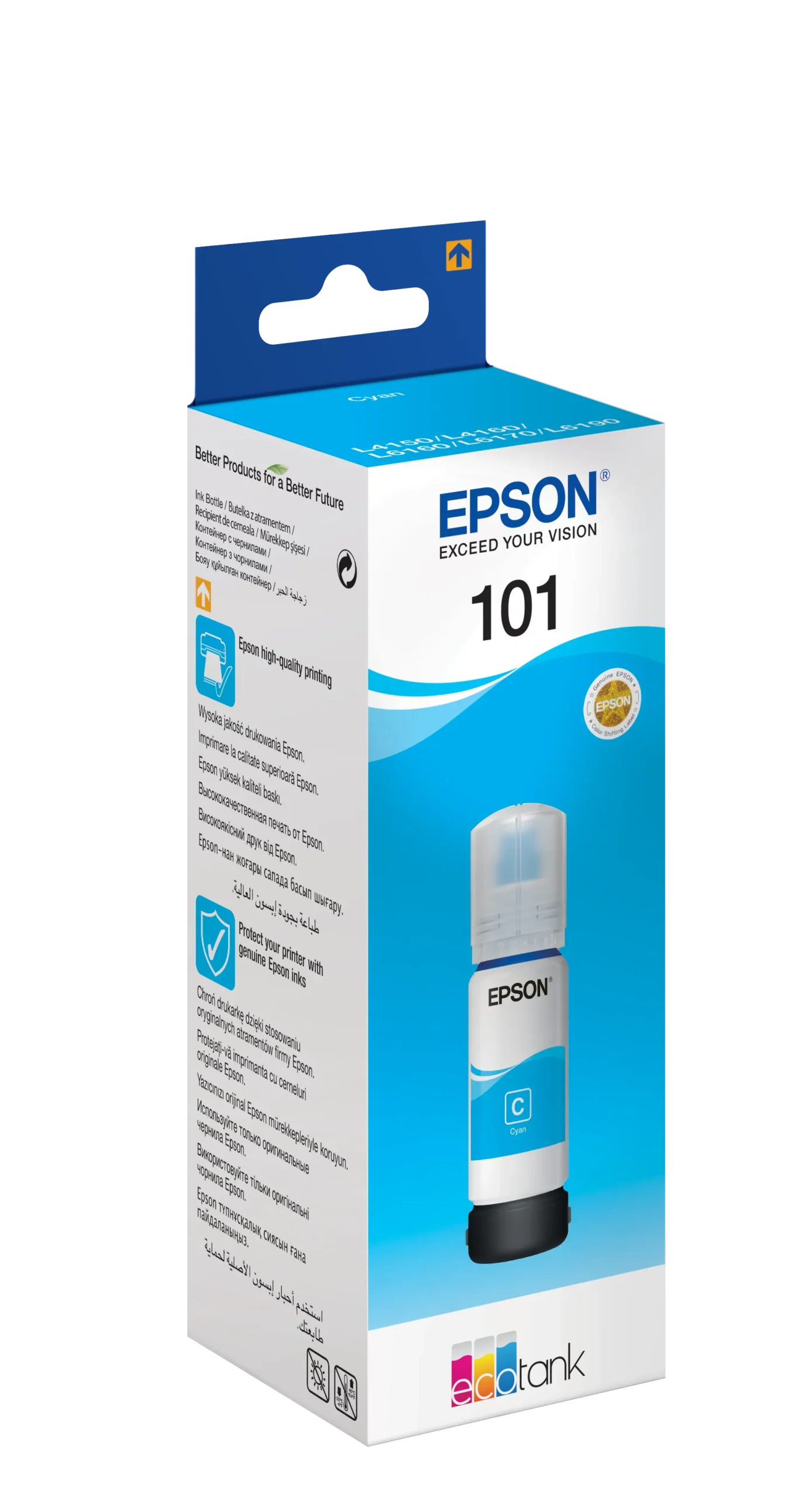 Epson 101 Ecotank Cyan ink bottle (70ml). 6000 pages @ 5% co ...